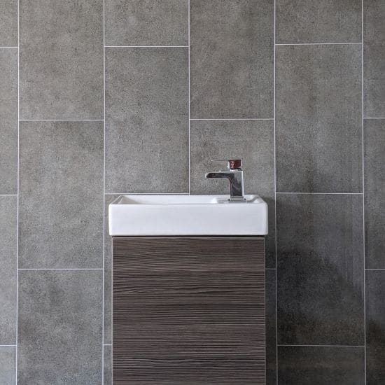 8mm Graphite Grey Tile Effect Wall Panel | Easy Panels
