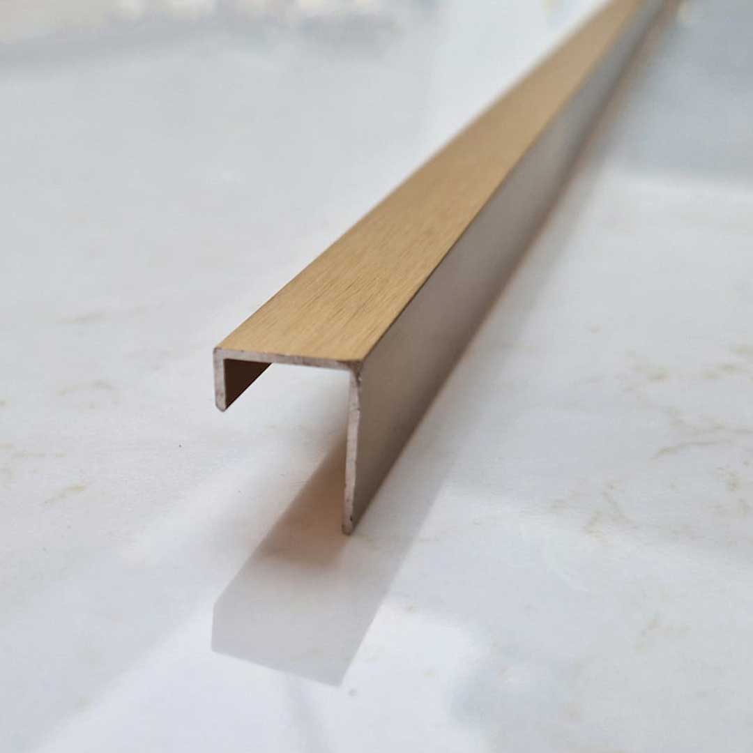 10mm Brushed Gold Aluminium End Cap | Easy Panels
