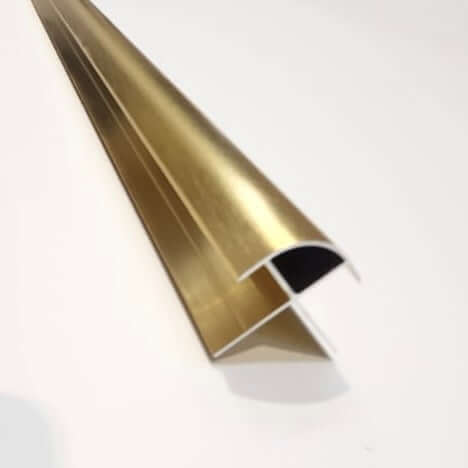 10mm Brushed Gold Aluminium External Corner Trim | Easy Panels