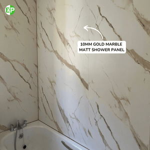 10mm Gold Marble Matt Shower Panel | EASY PANELS