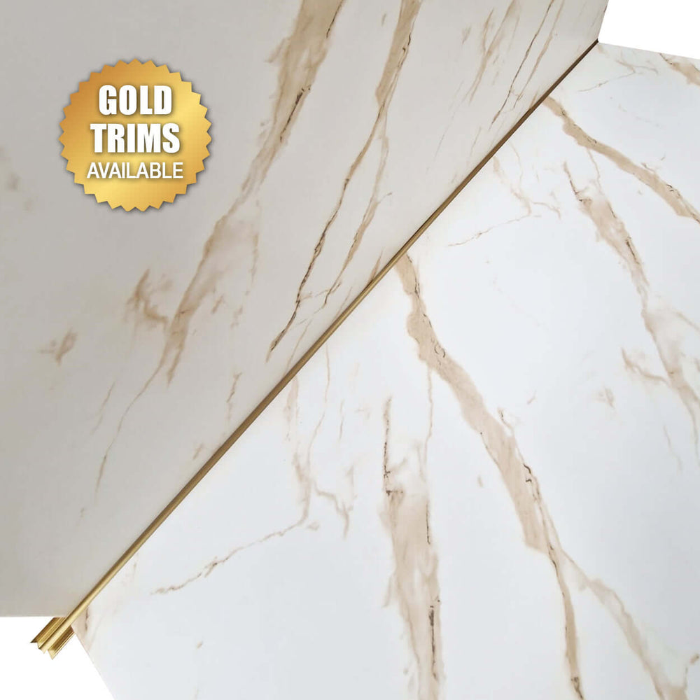 10mm Gold Marble Matt Shower Panel 1M x 2.4M | Easy Panels