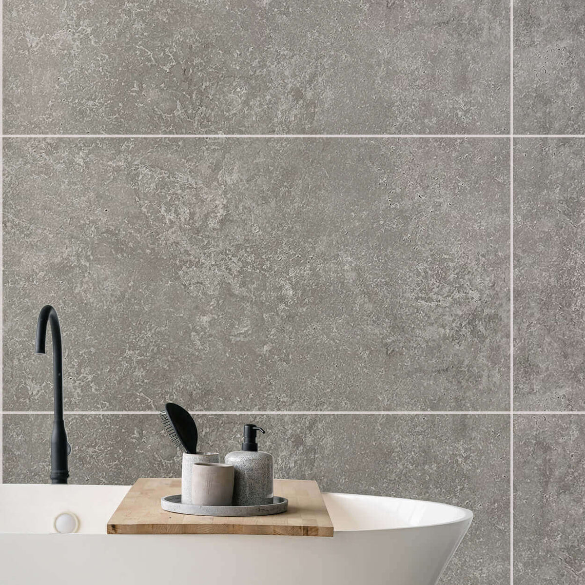10mm Large Tile Light Concrete Shower Panel | EASY PANELS