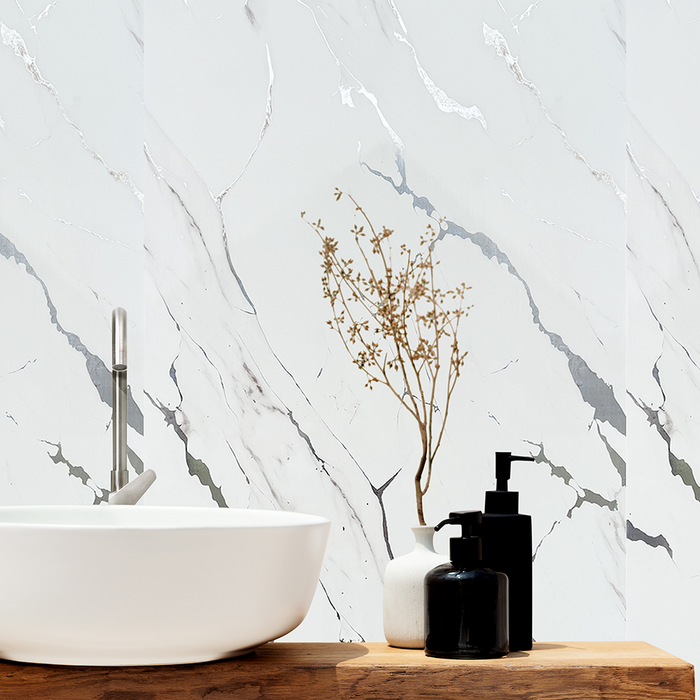 10mm Silvara Marble Gloss Shower Panel 1M x 2.4M | Easy Panels