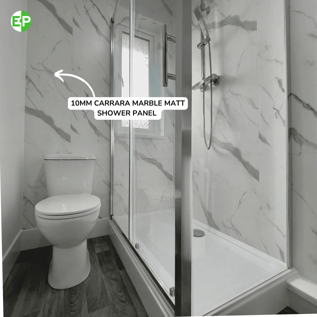10mm Carrara Marble Matt Shower Panel | EASY PANELS