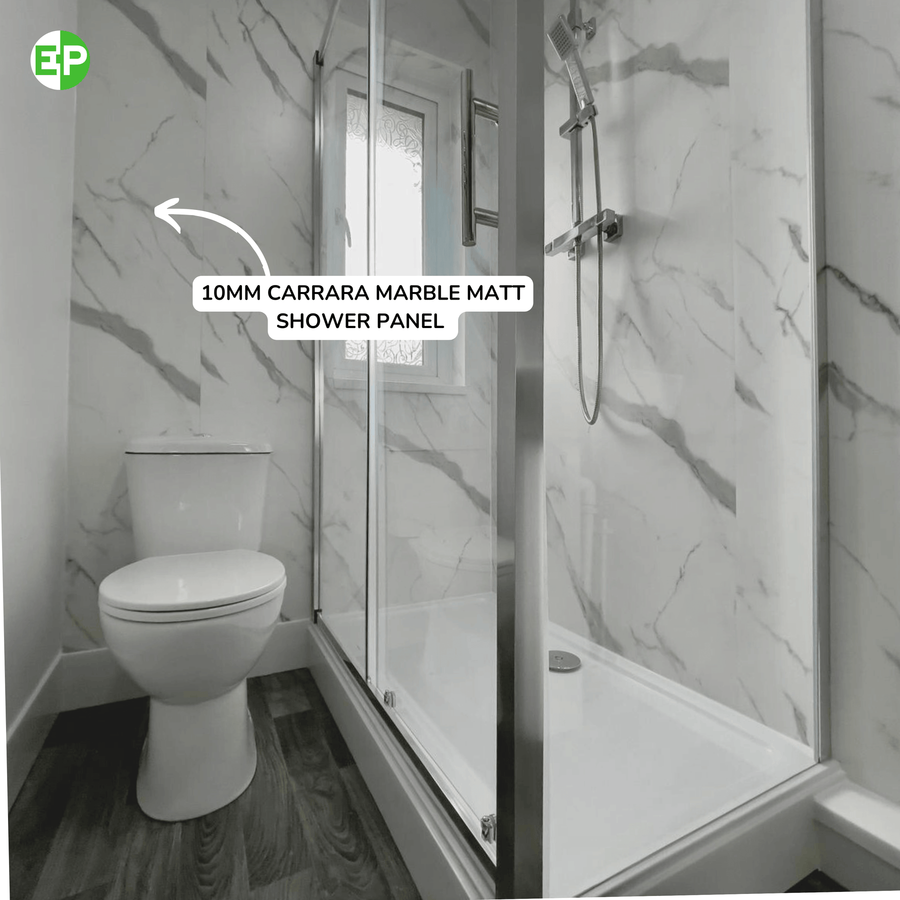 10mm Carrara Marble Matt Shower Panel | EASY PANELS