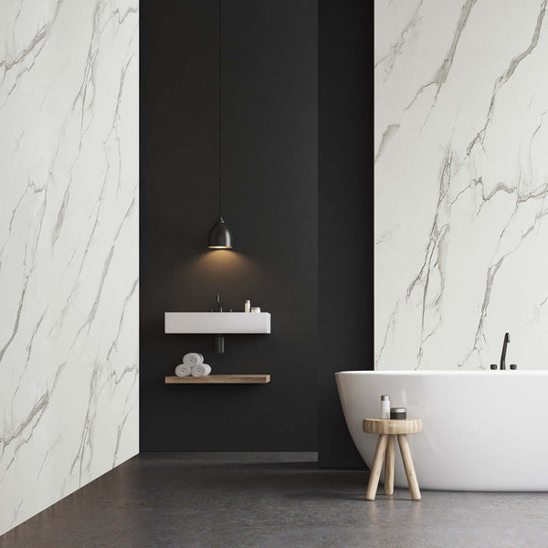 10mm Carrara Marble Matt Shower Panel | EASY PANELS