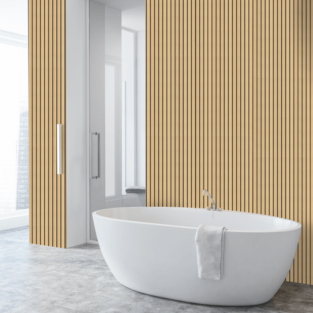 American Oak AquaGuard Slat Wall Panel (Pack of 2) | Easy Panels