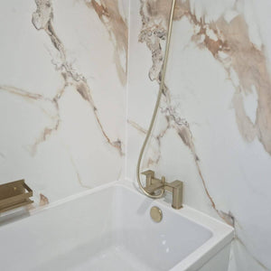 10mm Calacatta Marble Ultra Matt Shower Panel 1M x 2.4M | Easy Panels