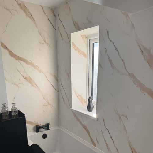 10mm Gold Marble Matt Shower Panel 1M x 2.4M | Easy Panels