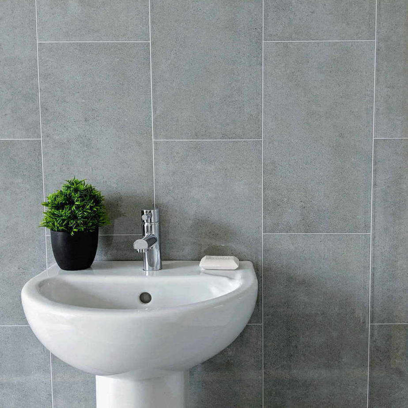 8mm Modern Grey Tile Effect Wall Panel 2.6M | Easy Panels
