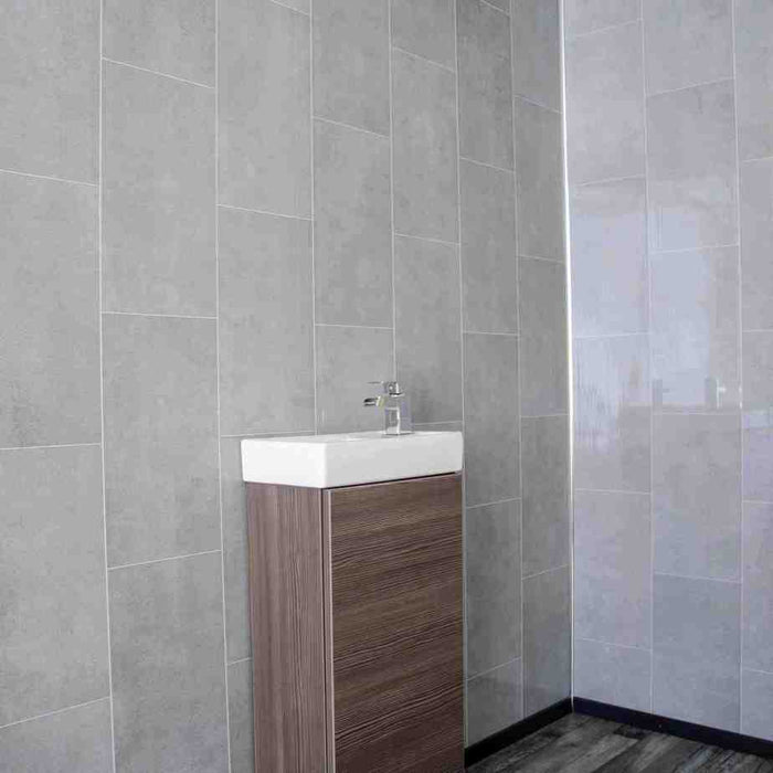 8mm Modern Grey Tile Effect Wall Panel 2.6M | Easy Panels