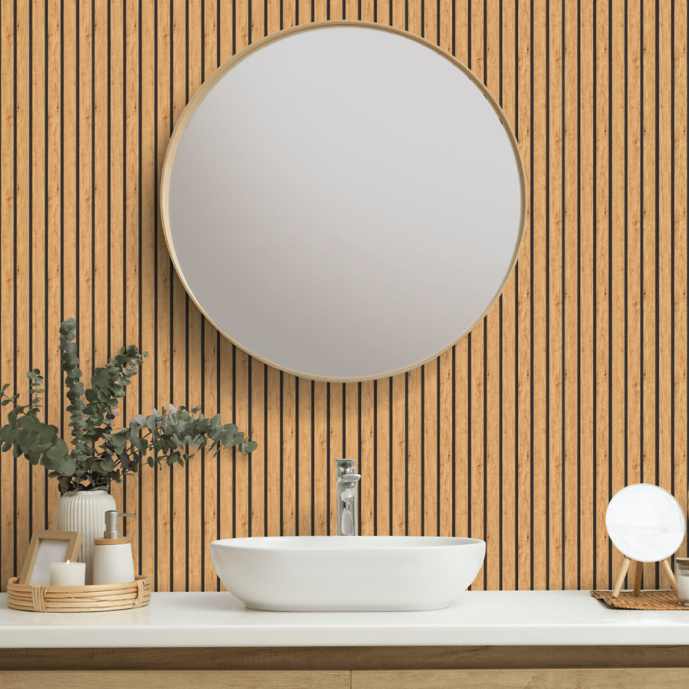 Natural Oak AquaGuard Slat Wall Panel (Pack of 2) | Easy Panels